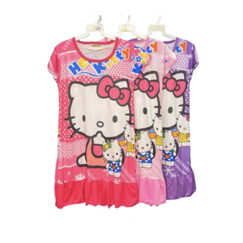 Hello Kitty Dress Girl Purple Gown Pink Gaun | Shopee Malaysia