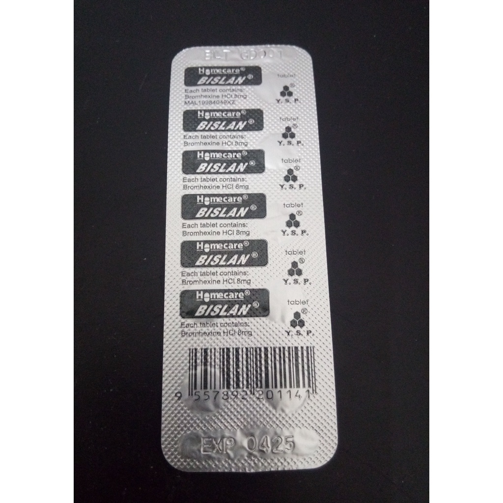 Bislan Tablet Bromhexine Hydrocloride 8mg 10pcs,YSP, Homecare - Remove ...