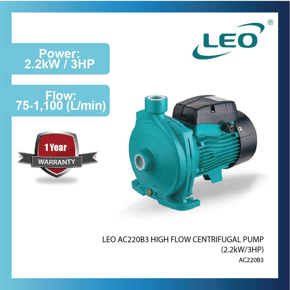 LEO AC220B3 HIGH FLOW CENTRIFUGAL PUMP (2.2kW/3HP) | Shopee Malaysia