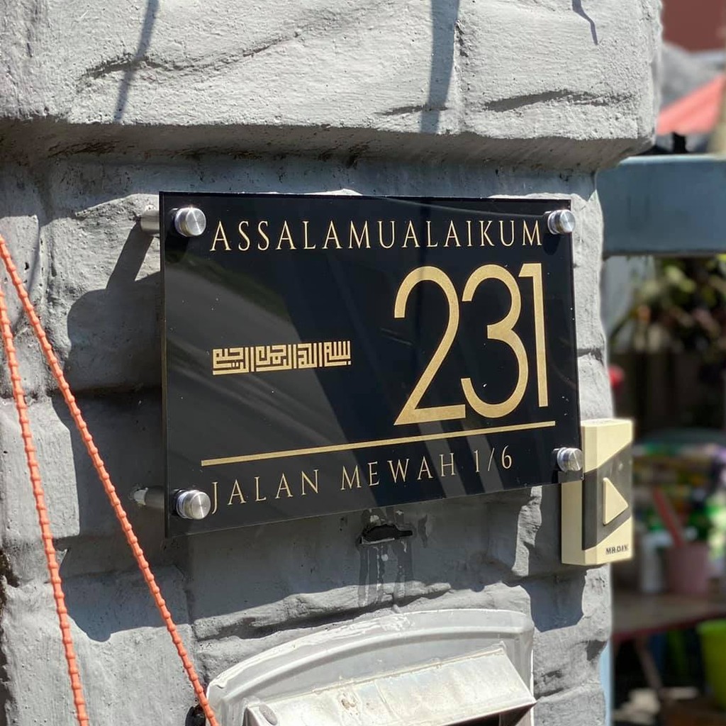B 06 - house number | nombor rumah | sign plate acrylic | no rumah ...