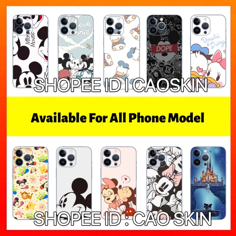 Mickey Phone Back Protector Back Sticker手机背膜/背膜/彩色背膜 Sticker Phone ...