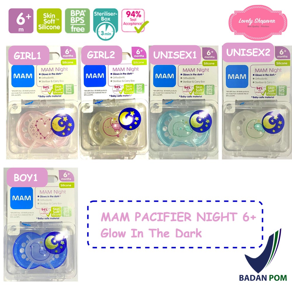 Mam Empeng MAM Pacifier Orthodontic Night 6m+6m+ Baby Soother Baby ...