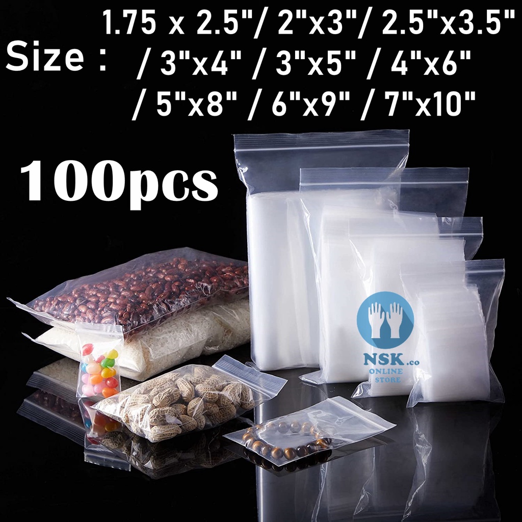 100pcs Plastic Self-Seal Bag / Transparent Packaging Seal Plastic Bag ...
