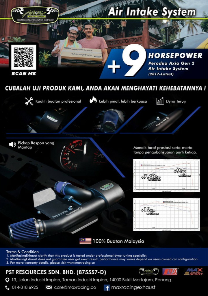 Max Racing Perodua Axia Intake Systems (2017-2022) | Shopee Malaysia