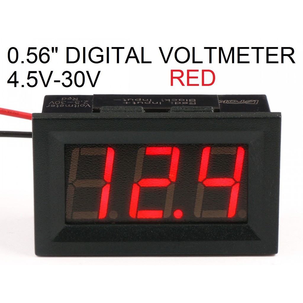 Digital LCD Voltmeter red LED DC 4.5V to 30V volt battery module tester ...