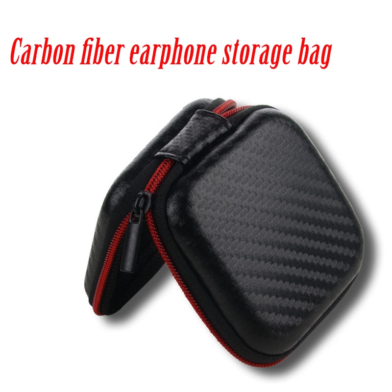 USB Mini Storage Bag Earphone Case Square Shape Headphone Box Zippered ...