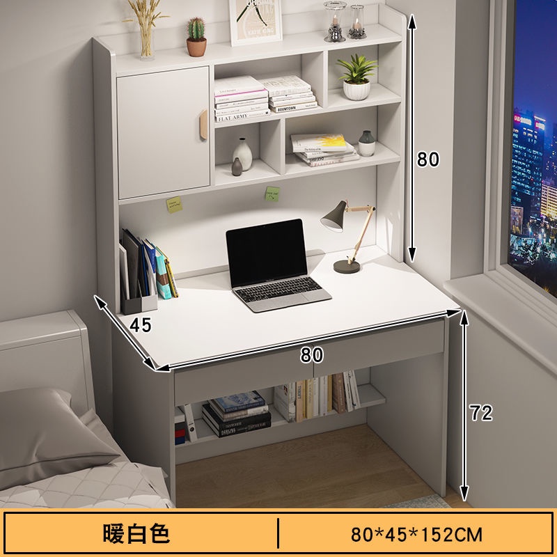 hot Meja Belajar Study Table With Book Shelf Office Computer Desk With ...
