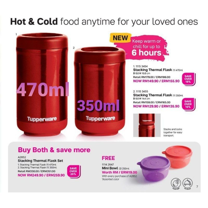 TUPPERWARE STACKING THERMAL FLASK BUBUR BAYI | Shopee Malaysia