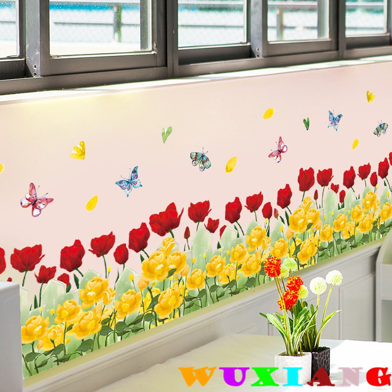 Wall Sticker Watercolor pelekat dinding hiasan bilik bunga Rose ...
