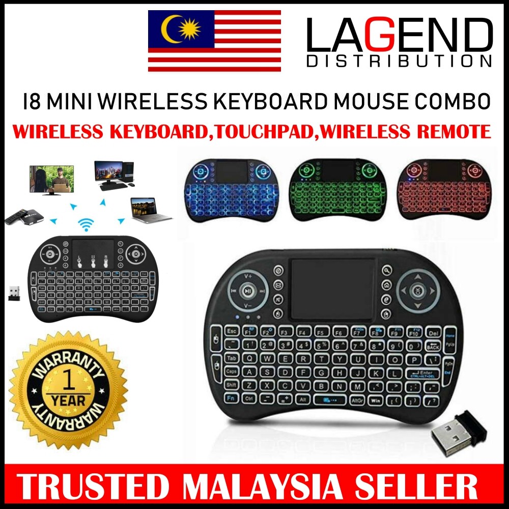 I8 KEYBOARD AIR MOUSE MINI WIRELESS BACKLIT TOUCHPAD KEYBOARD MOUSE ...