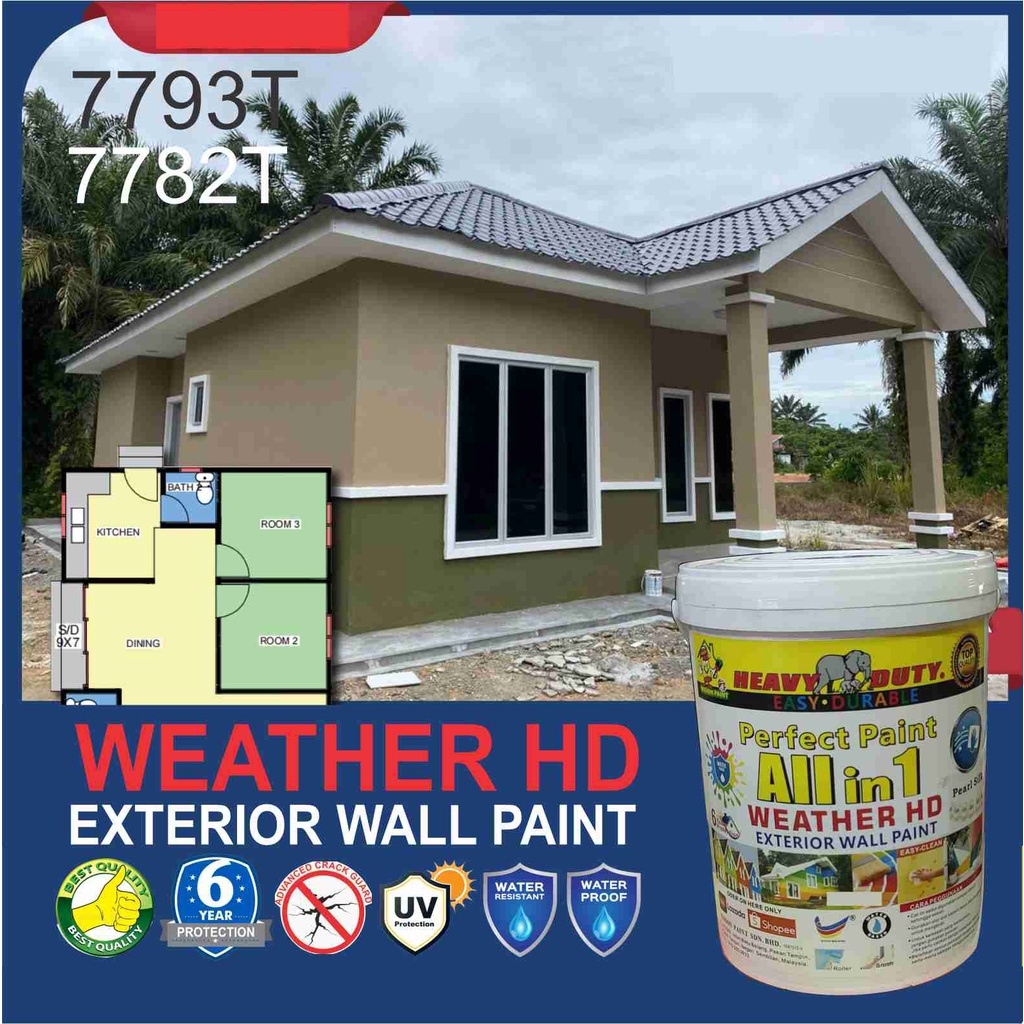 Weather HD Exterior Wall Paint 6 Years Protection Weather Shield ...