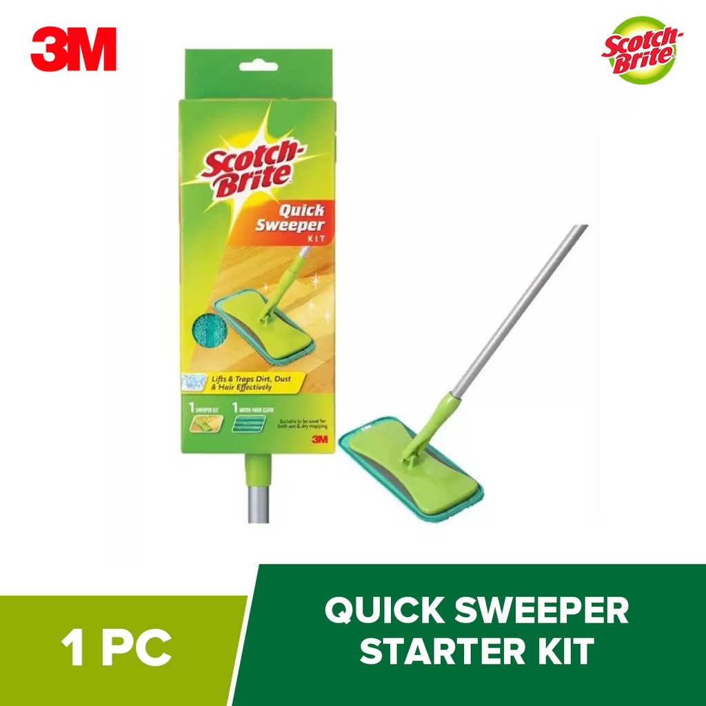 3M Scotch Brite Quick Sweeper Starter Kit (Green) | Shopee Malaysia