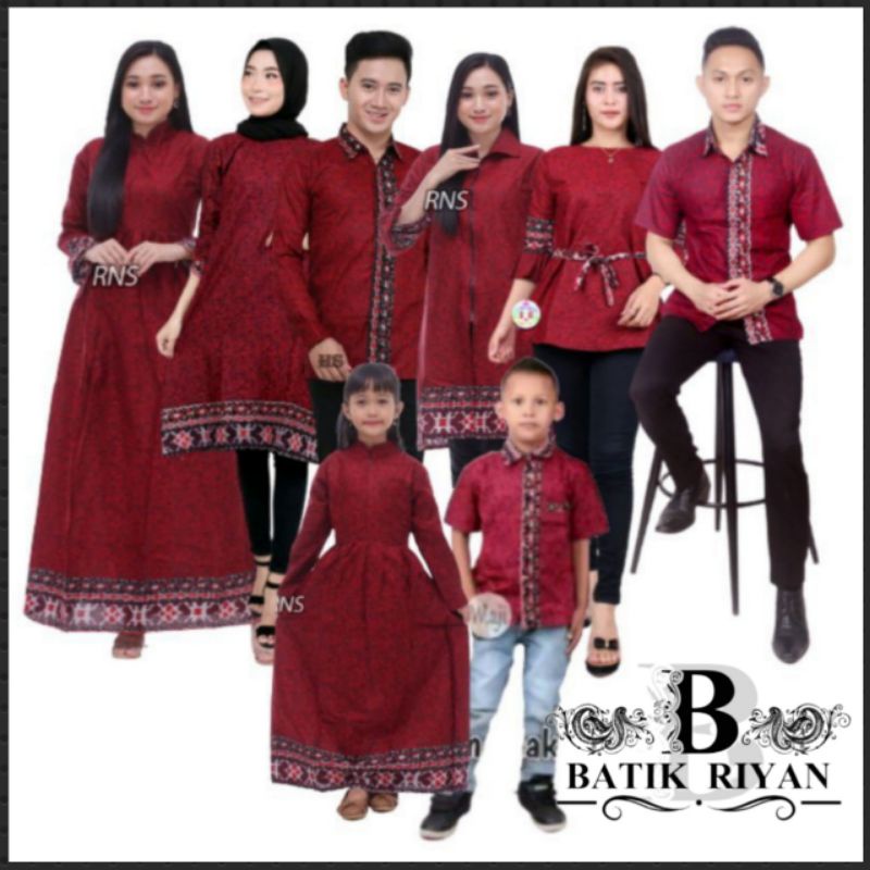 MERAH Latest Sarimbit Family Couple Batik Set Latest Family Clothing ...