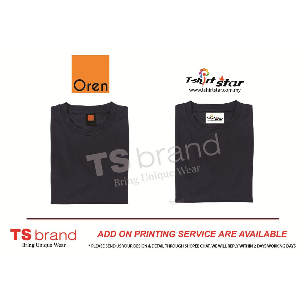 QUICK DRY - 100% Microfibre T-shirt QD0478( COLOR : NAVY PRO ) | Shopee ...