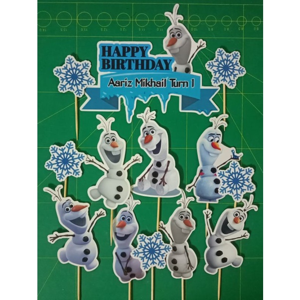 OLAF CAKE TOPPER (FREE ADD NAME) | Shopee Malaysia