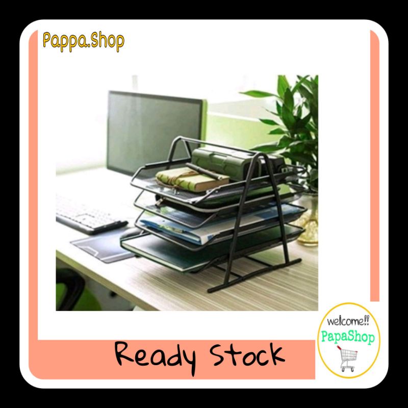 PappaShop RAK DOKUMEN 4 LAYER 4 TIER FILE DOCUMENT LETTER PAPER RACK ...