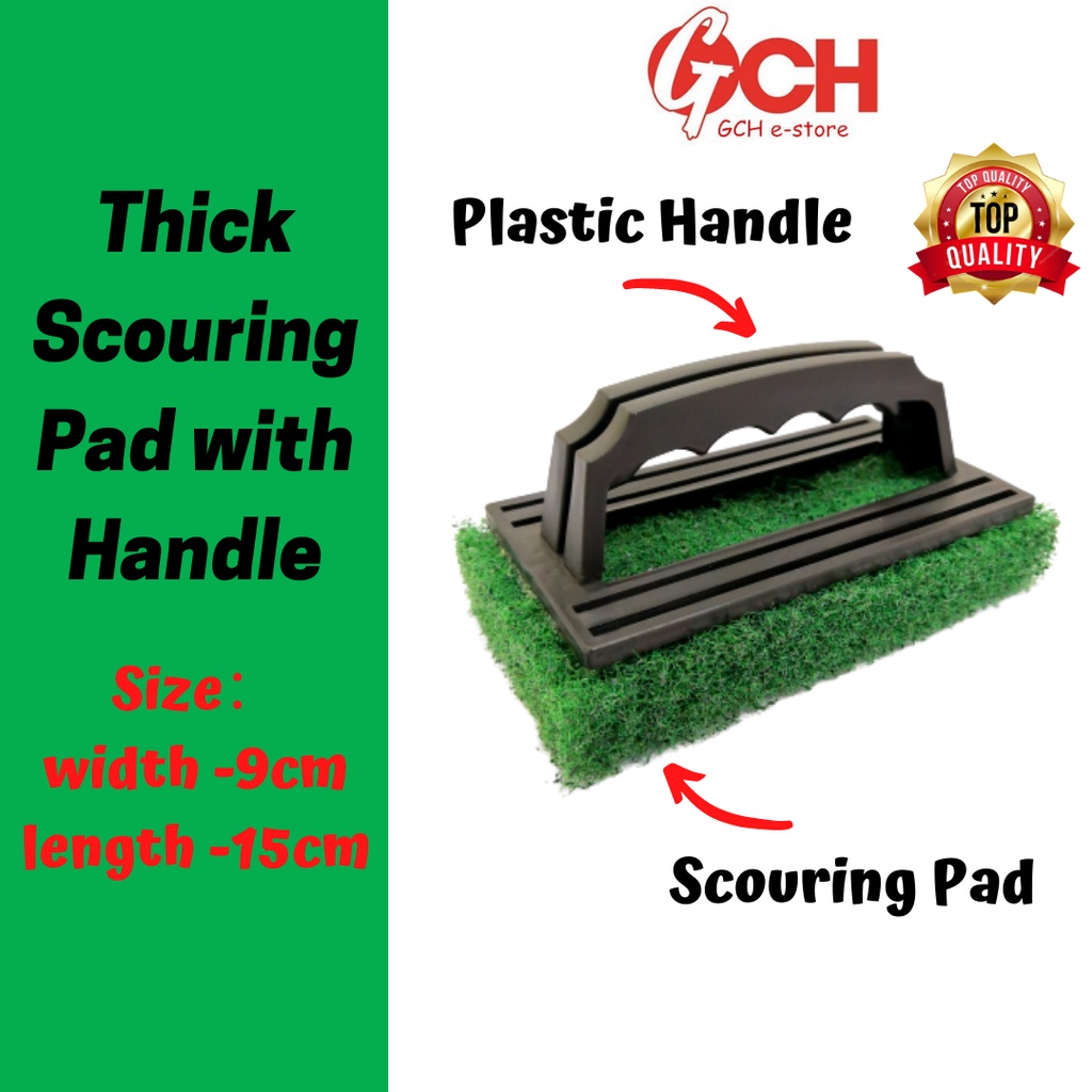 ️Scouring Pad with Holder / Scouring Pad with Handle / Green Scouring ...