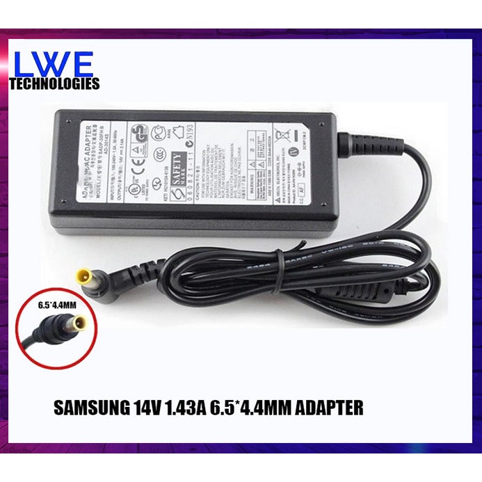 SAMSUNG LCD Monitor SB350 S19D300 14V 1.43A (6.5 x 4.4mm) Notebook ...