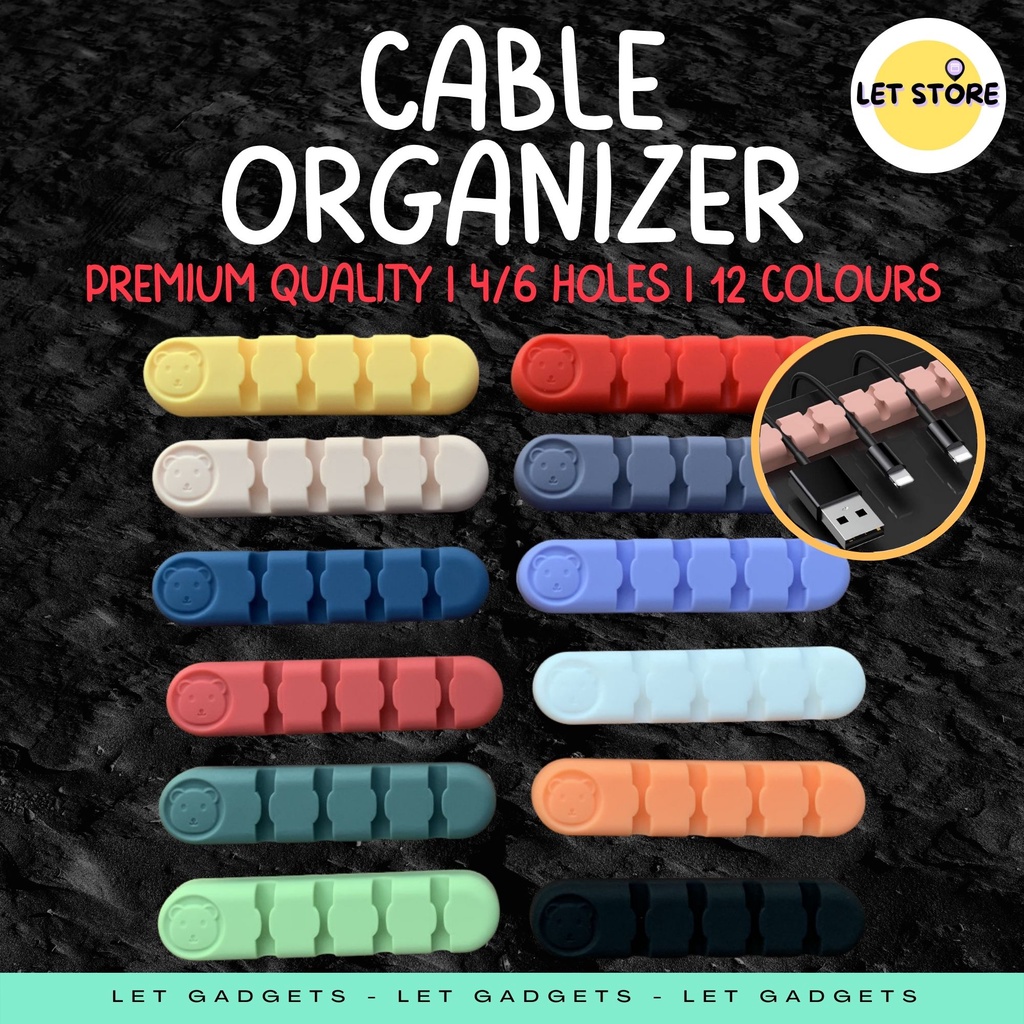 Cable Organizer Cable holder Organizer Silicone USB Cable Winder Holder ...