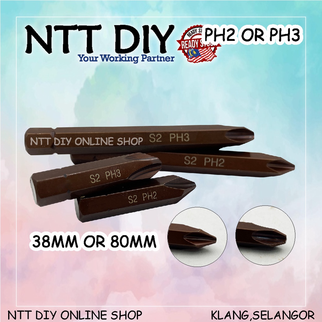 NTT DIY PH2 PH3 Magnetic Bits Impact Driver for Electric Screw Driver ...