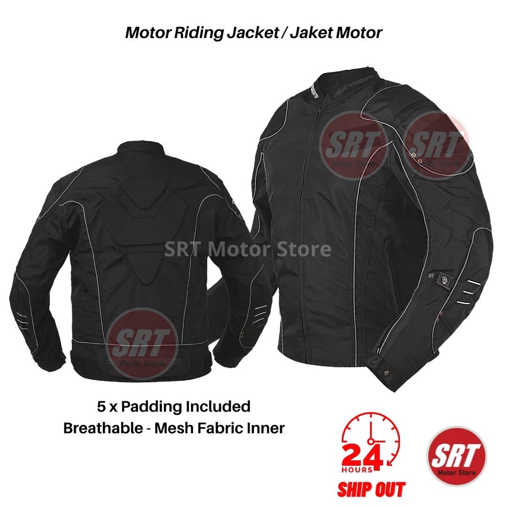 SRT Motorcycle Riding Jacket Jaket Motor with Reflective Logo and ...