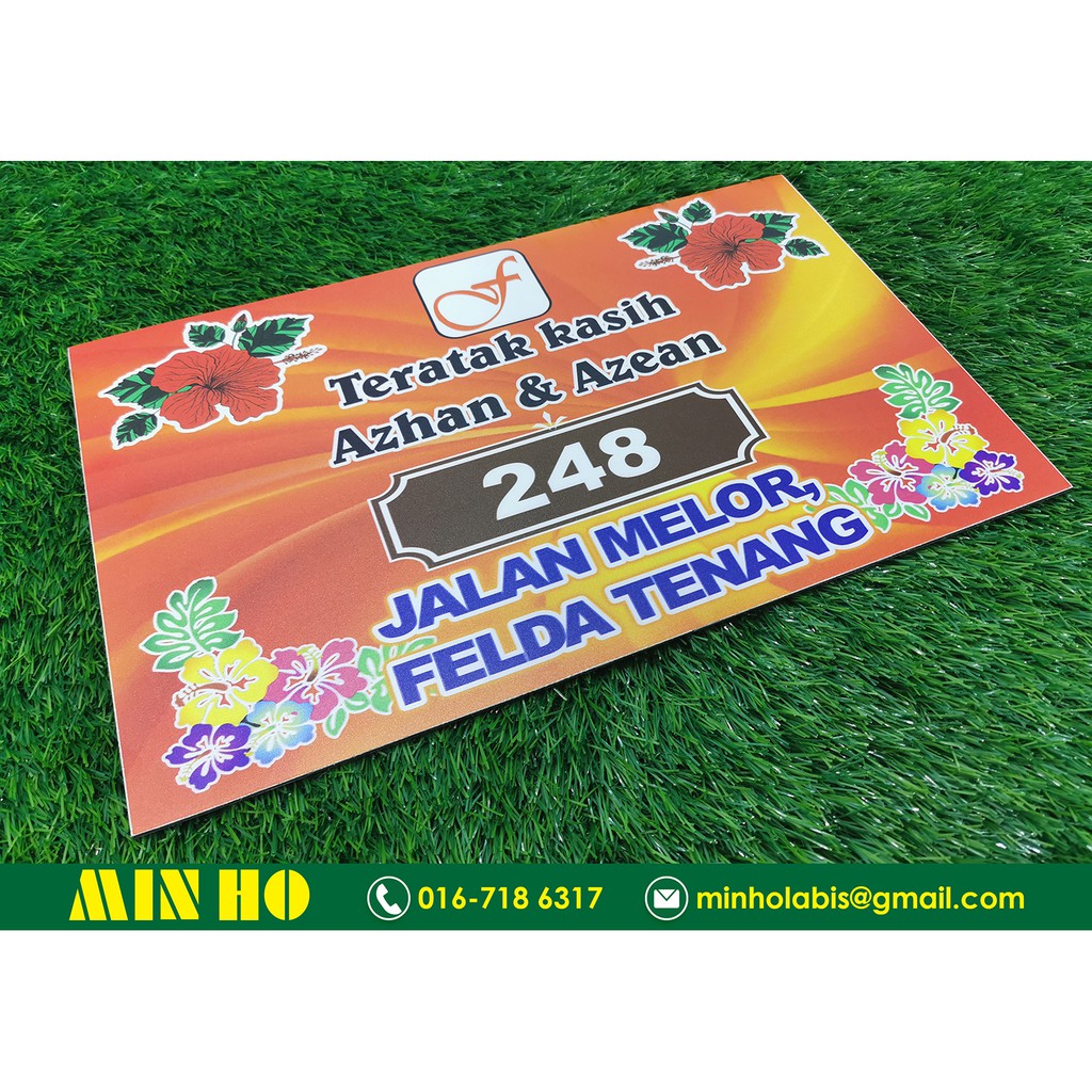 Felda Home Signage Papan Tanda Alamat Rumah (Custom Design) UV Printing ...