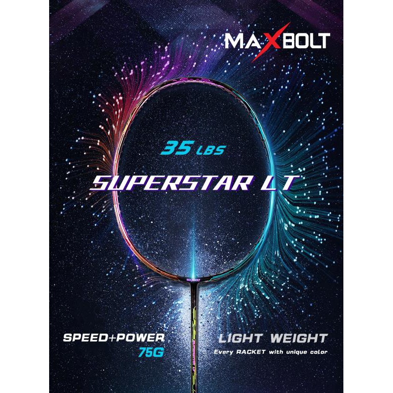 MAXBOLT SUPERSTAR LT Badminton Racket 100% Original | Shopee Malaysia