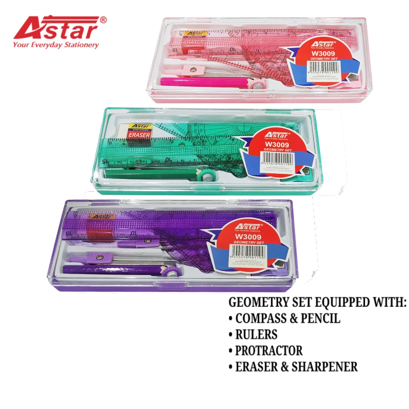 Astar | Mathematical Instrument | W3008 Geometry Set | Shopee Malaysia