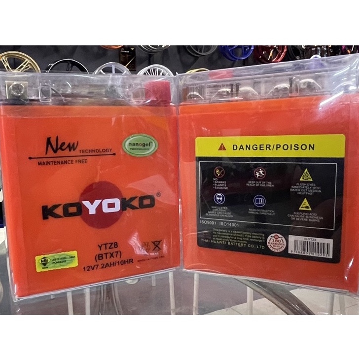 KOYOKO YTZ8 (BTX7) NANOGEL BATTERY 100% original (G2 ) YAMAHA MT25 R25 ...