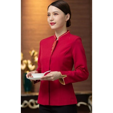 Long Sleeve Restaurant Waiter Uniform for Woman Hotel Food Service ...