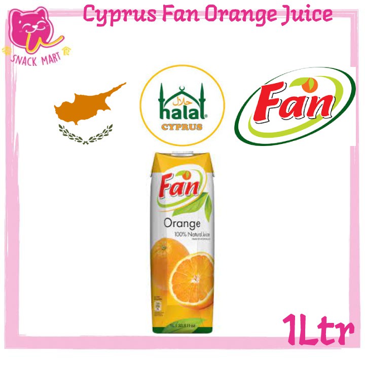 HALAL Cyprus Fan Juice Orange Juice 100% Natural Juice 塞普罗斯 100%纯果汁 橙汁 ...