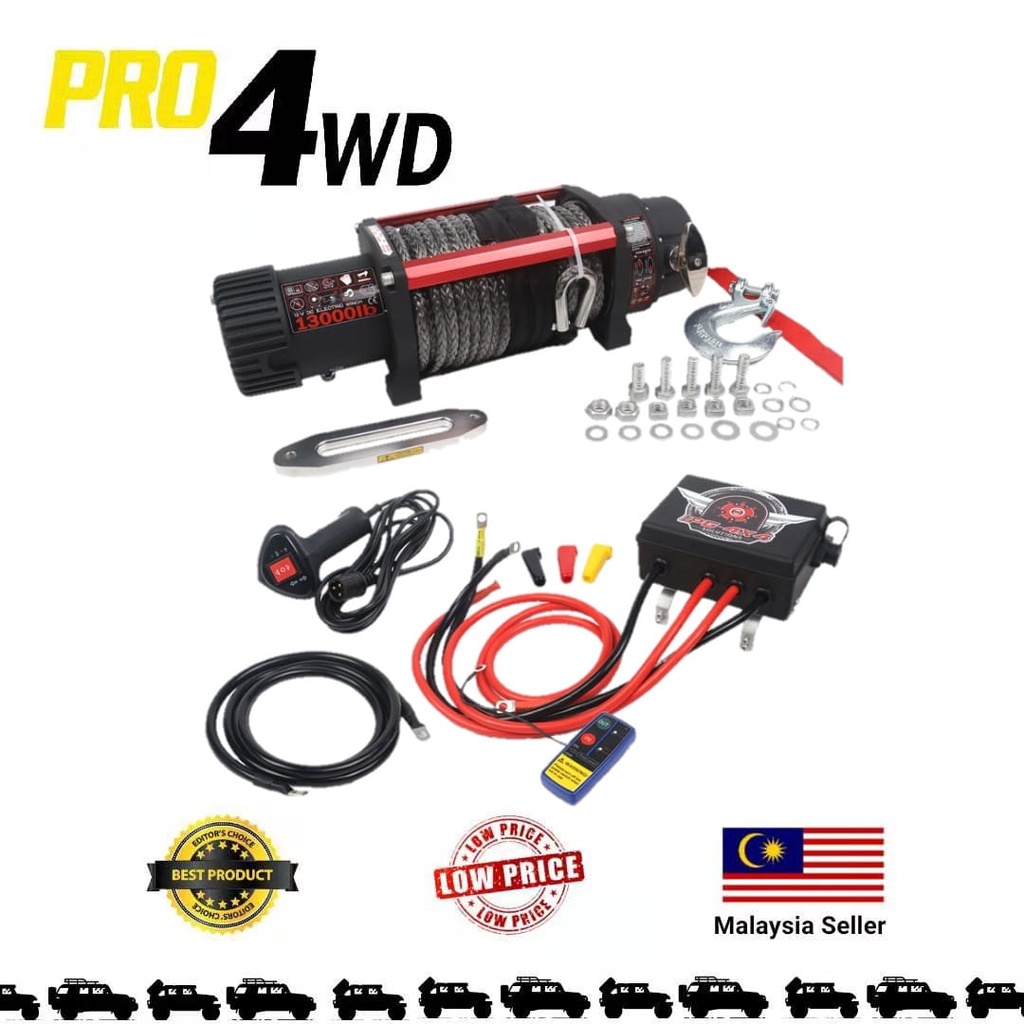 Super Fast Winch Electric Winch 13000 LBS Ratio 150 Synthetic Rope 4x4 ...