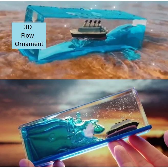 Ready Stock **Keychain Cruise Ship Fluid Drifting Bottle Car Desktop ...