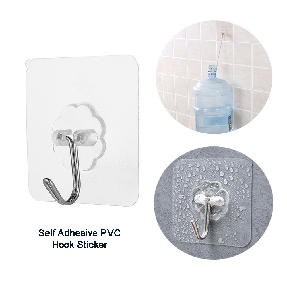 💯MAGIC HOOK💯 Strong Sticky U1 Wall Hanging Adhesive PVC Hook Sticker ...