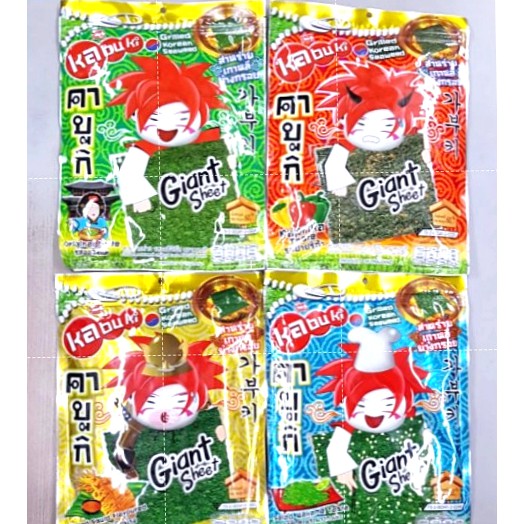 60g Kabuki Grilled Seaweed Giant Sheet Korean 烤紫菜大片 Rumpai Laut Panggang | Shopee Malaysia
