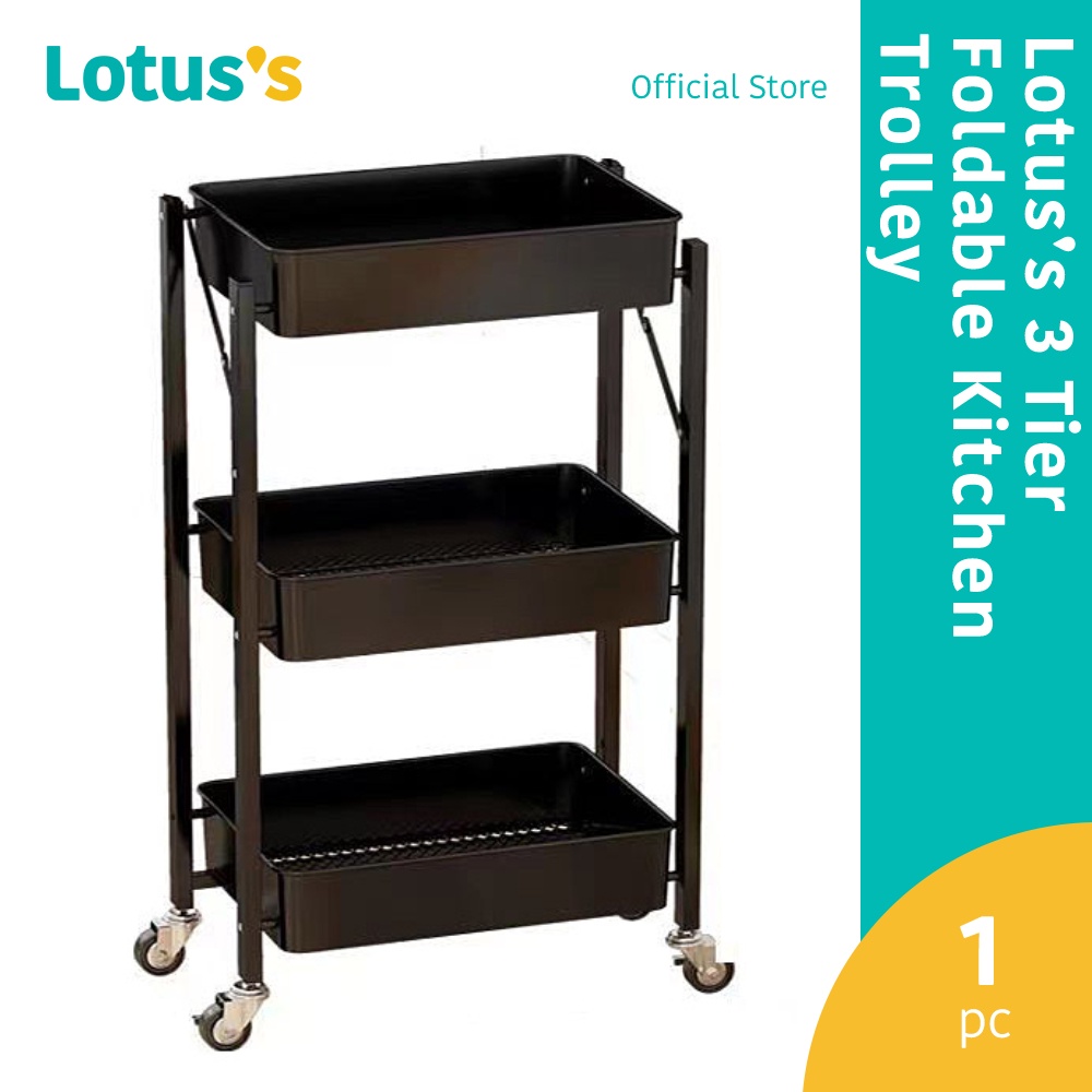Lotus's 3 Tier Foldable Kitchen Trolley | Shopee Malaysia