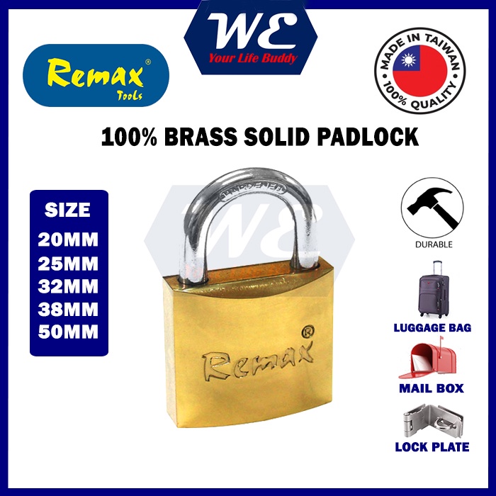 Remax Brass Padlock Heavy Duty Security Padlock / Mangga Kunci Gold ...