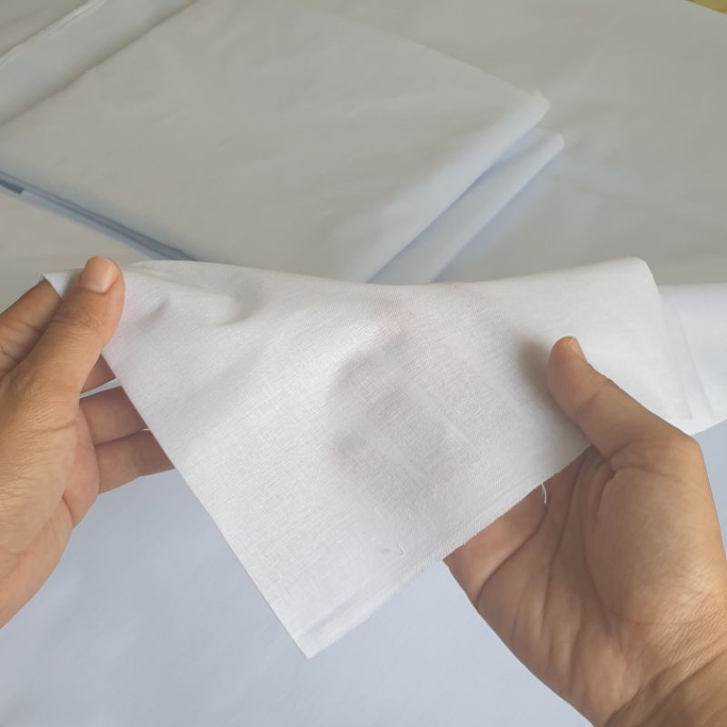Kain Cotton Putih White Cloth Fabric Plain Kosong Ready Stock | Shopee ...