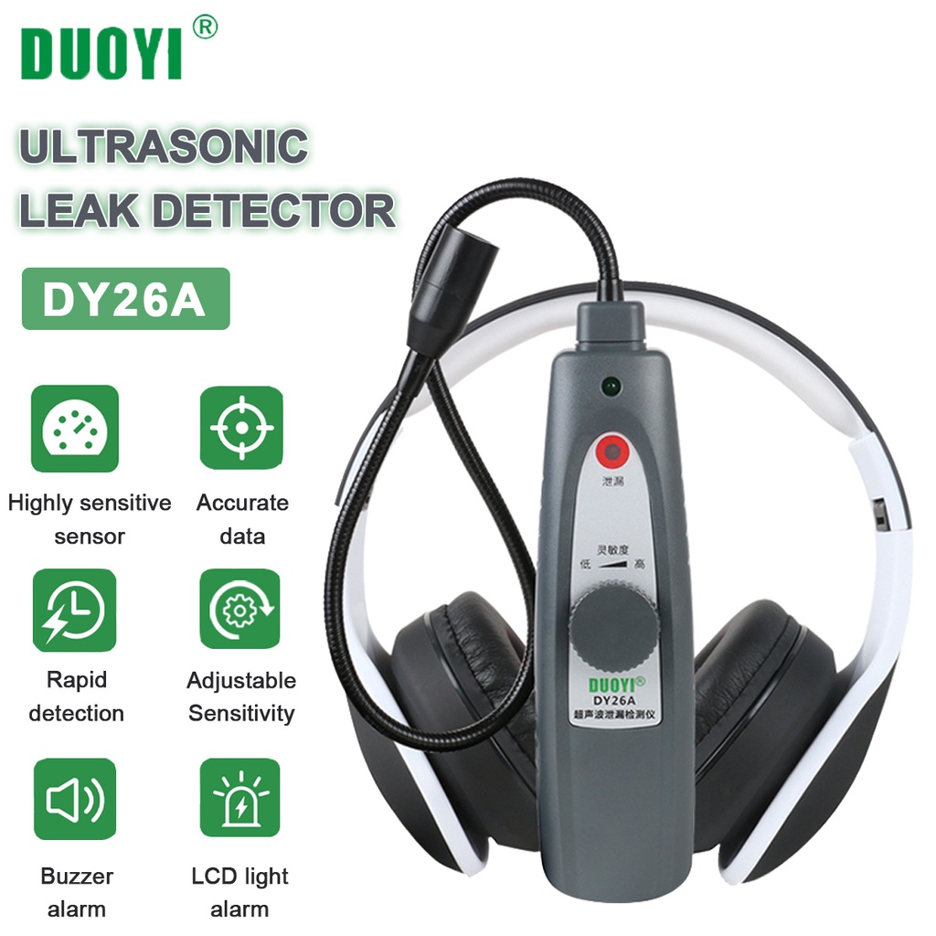 DUOYI DY26A Ultrasonic Gas Leak Detector Freon Air Water Fluid Pressure ...