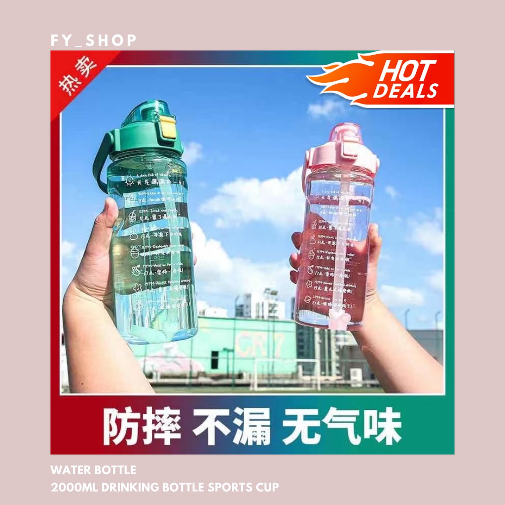 🇲🇾[Ready Stock] Water Bottle | 2000ML Sports Cup Water Bottle | Botol ...