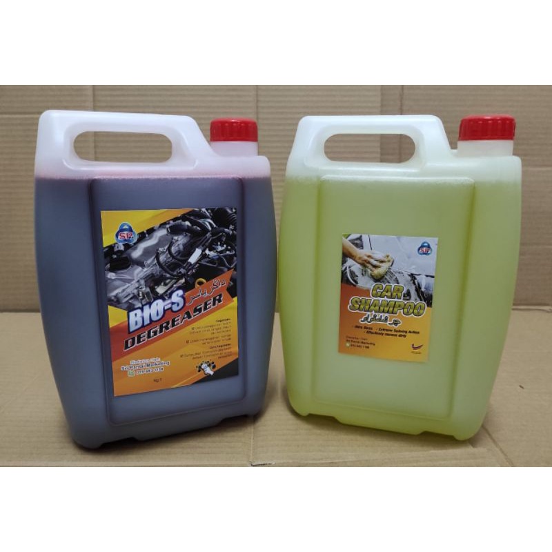 Engine Degreaser Alkaline Kuat Merah 5 Liter & Car Shampoo Super Shine Wash Snow 5 Liter ...