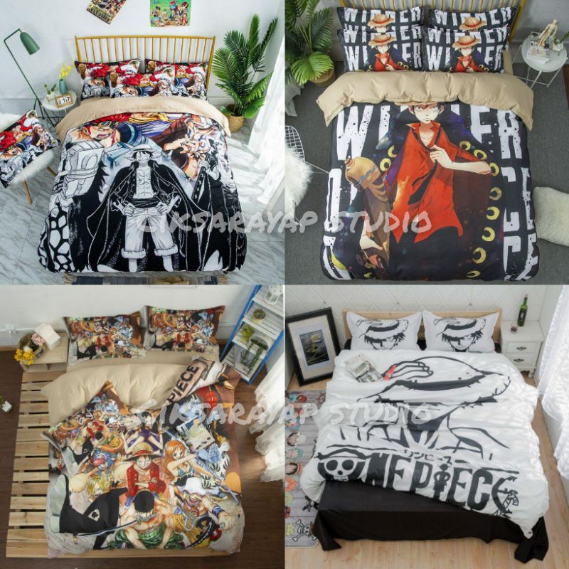 One piece anime bedsheet set cadar 4in1 single queen king Luffy Budak ...