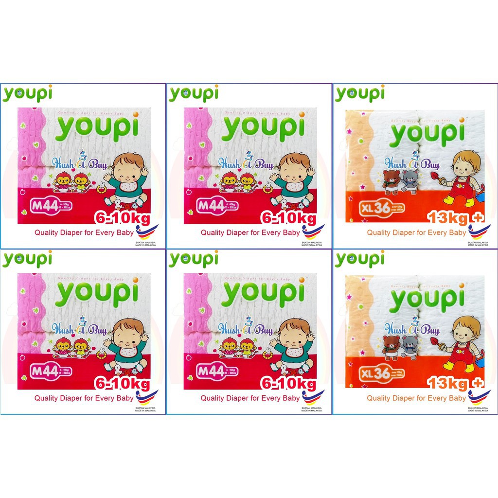 YOUPI DIAPER (M44/L40/XL36) | Shopee Malaysia