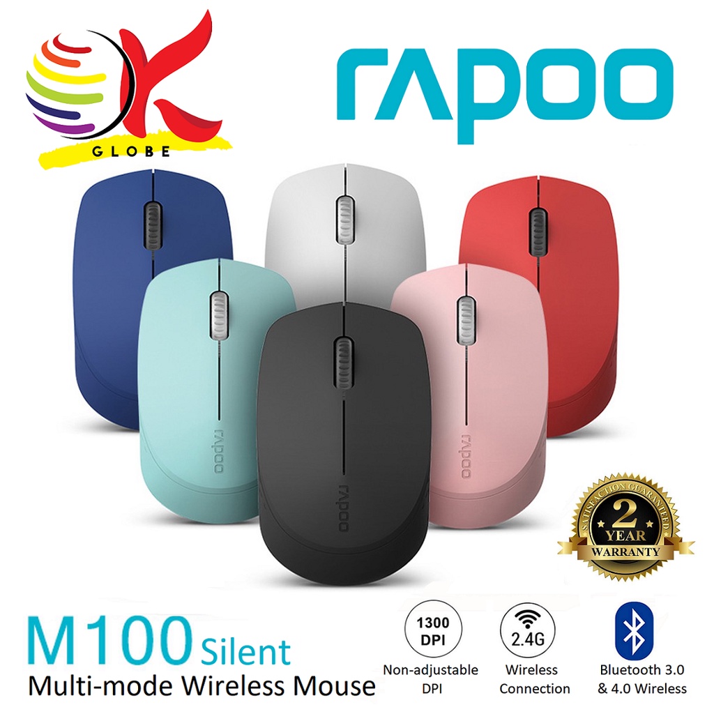 RAPOO M100 SILENT MOUSE MULTI-MODE WIRELESS MODE WITH 1000 DPI AND SMART SWITCH BETWEEN ...