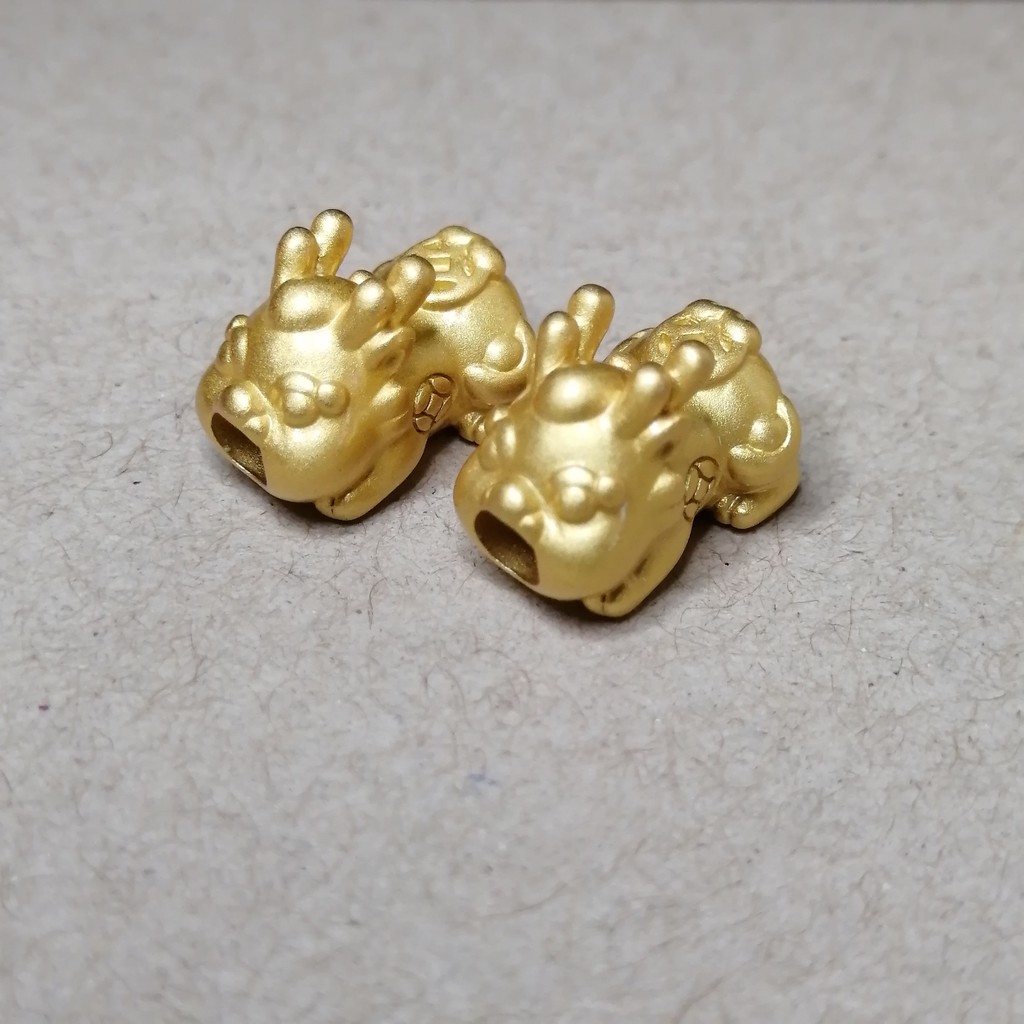 DIY Accessories Baby pixiu Gold Placer （越南沙金貔貅宝宝）CAN USE BELOW 9MM bead ...