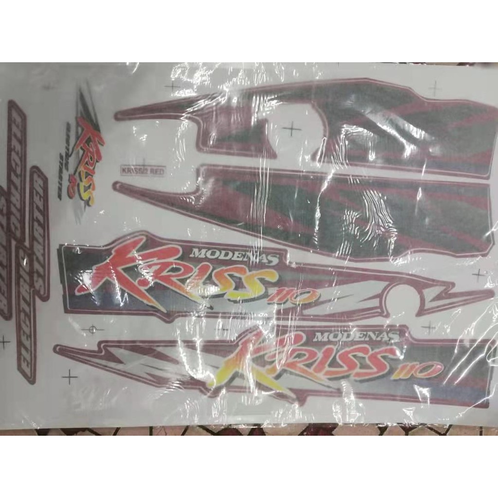 MODENAS KRISS BODY COVER SET STICKER RED/ BLUE | Shopee Malaysia