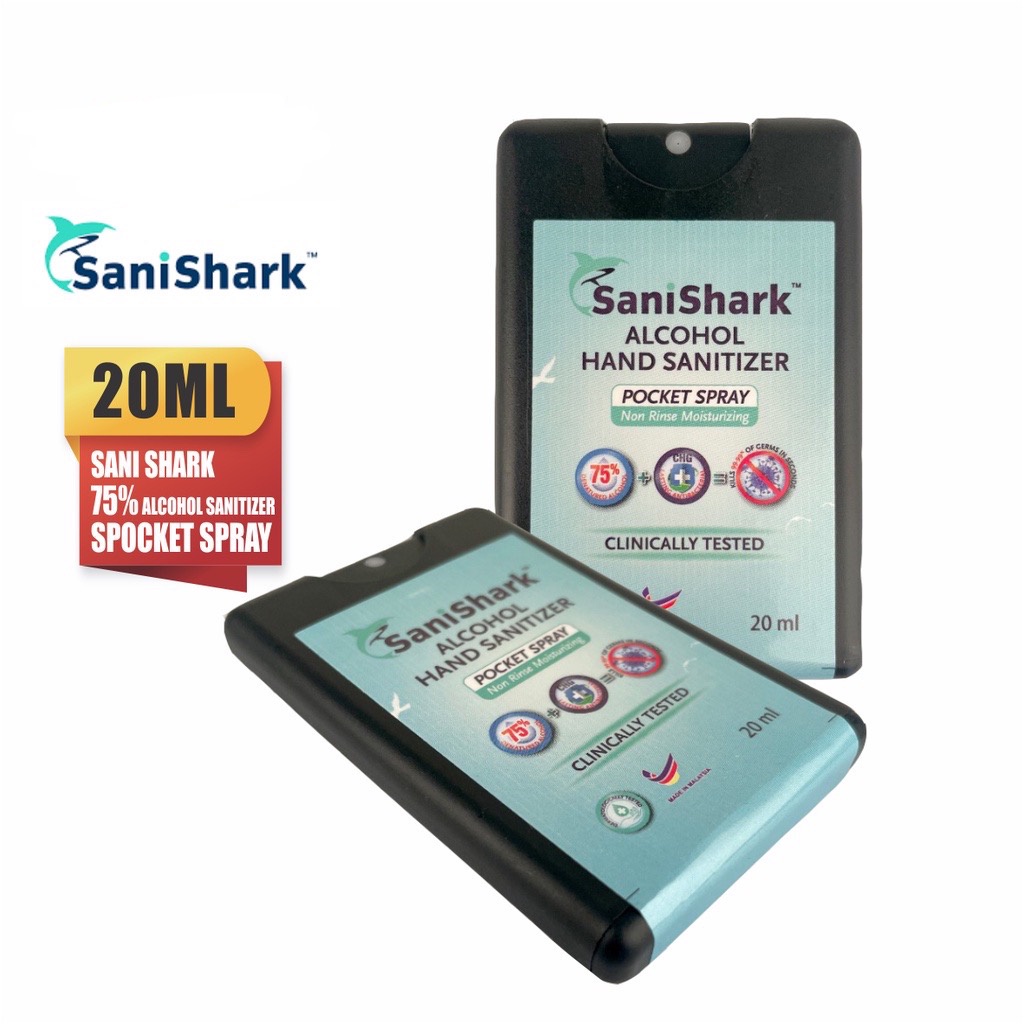 🔥 READY STOCK现货🔥 SANI SHARK Alcohol Hand Sanitizer Pocket Spray 20ml ...