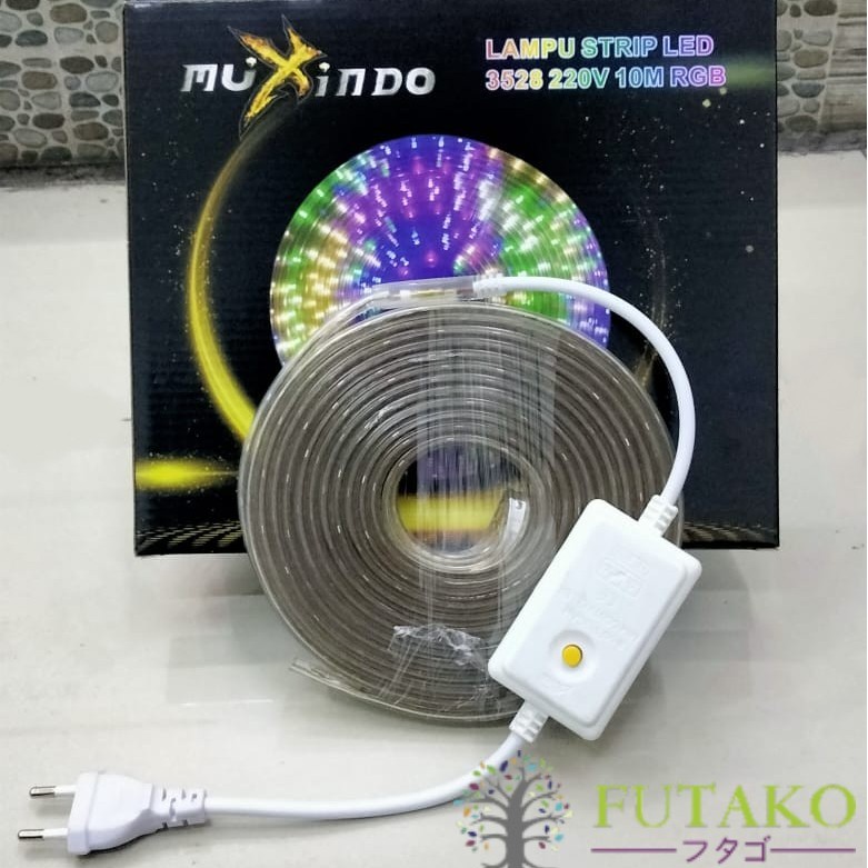 10m RGB LED STRIP Hose Light 3528 220v 10M METER OUTDOOR RGB | Shopee ...