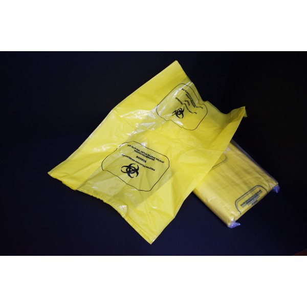 100PCS Yellow Biohazard Bag (400 - 900mm) Lab Use Clinical Waste ...