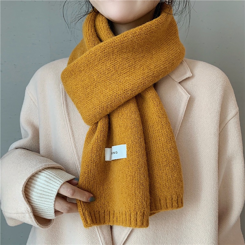 ins Style Korea Dongdaemun New Solid Color Scarf Korean Version Knitted ...